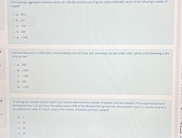 Solved If the average aggregate inventory value is | Chegg.com