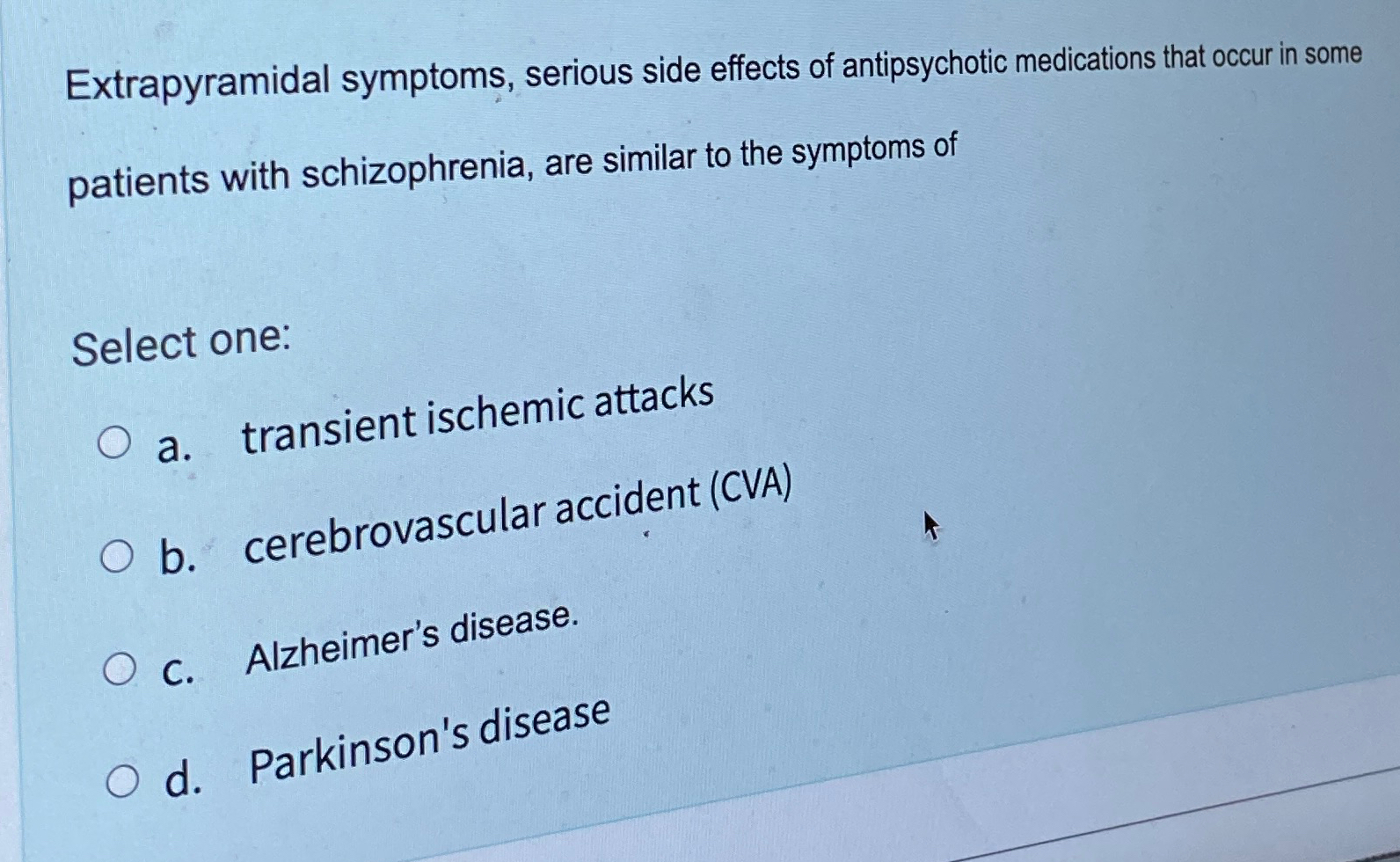 Solved Extrapyramidal symptoms, serious side effects of | Chegg.com