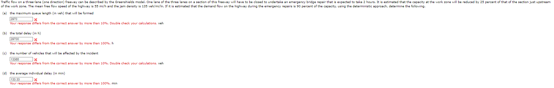 Solved (a) ﻿the maximum queue length (in veh) ﻿that will be | Chegg.com