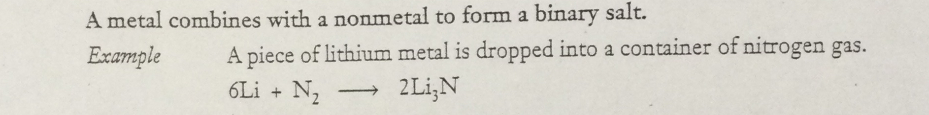 Solved A metal combines with a nonmetal to form a binary | Chegg.com
