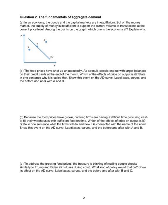 Solved Question 2. The fundamentals of aggregate demand (a) | Chegg.com