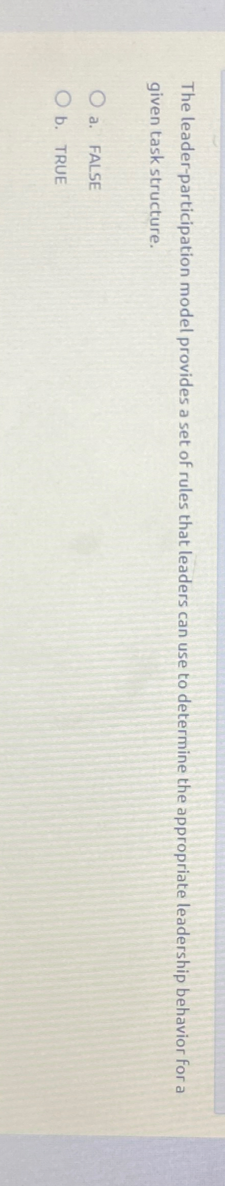 Solved The leader-participation model provides a set of | Chegg.com