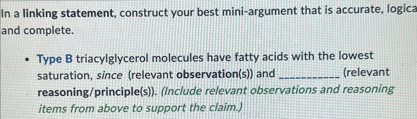 Solved In a linking statement, construct your best | Chegg.com