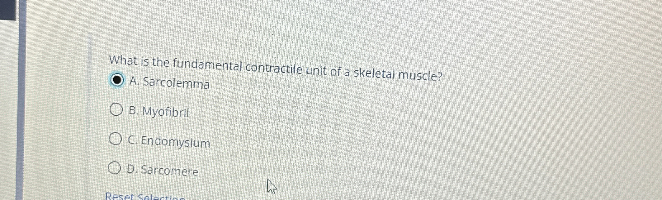 Solved What is the fundamental contractile unit of a | Chegg.com
