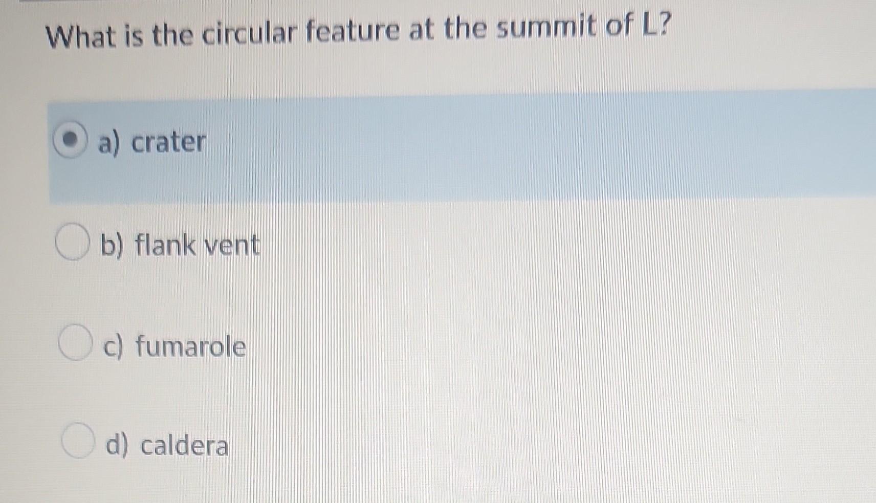 Solved the volcano name with the appropriate letter. D H _J | Chegg.com