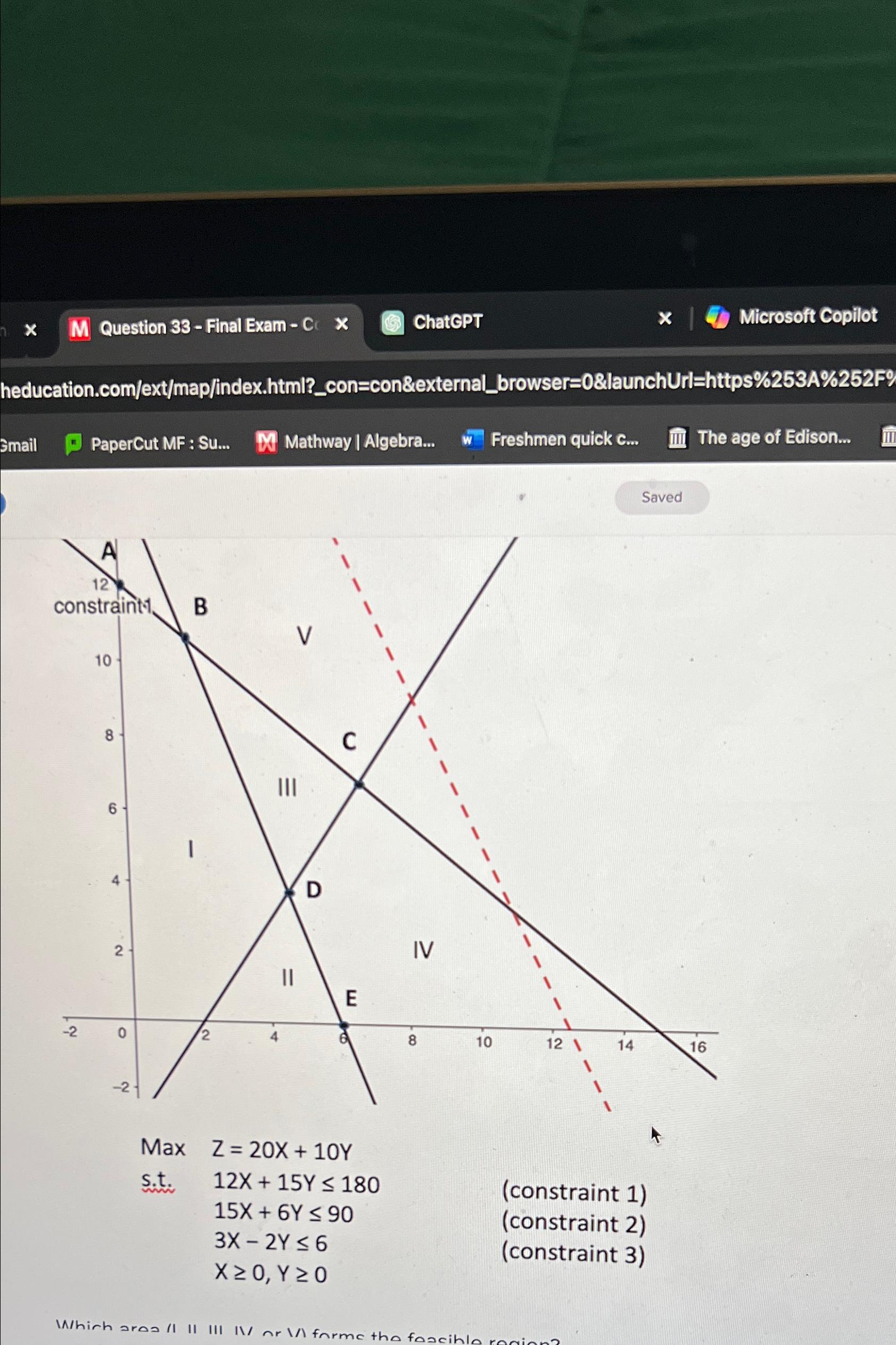 Solved Question 33 - ﻿Final Exam - ﻿CChatCPTMicrosoft | Chegg.com