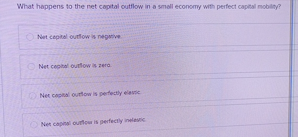 Solved What happens to the net capital outflow in a small | Chegg.com