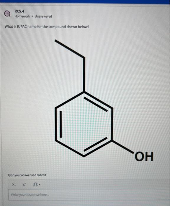 Solved What is the IUPAC name for the compound shown below? | Chegg.com
