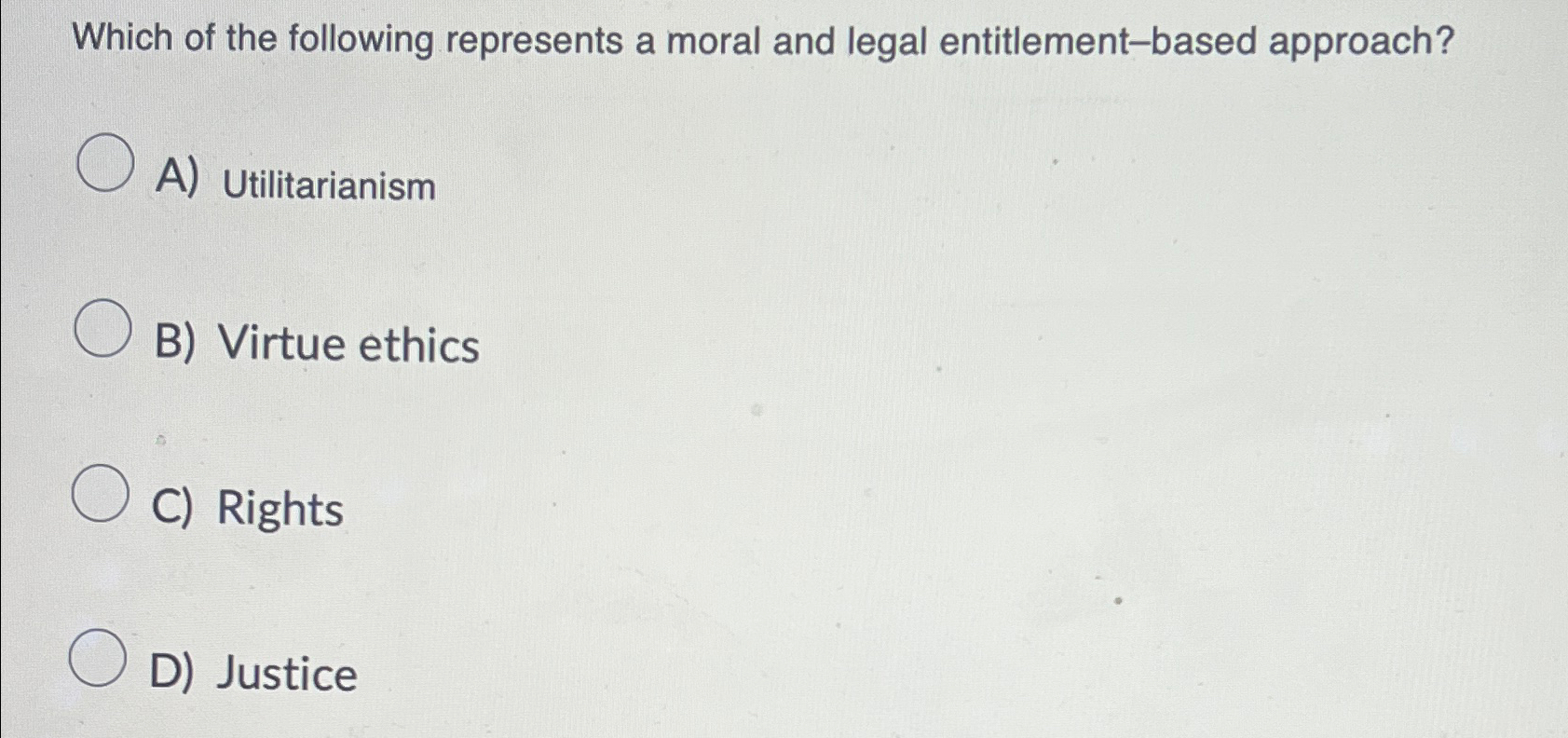Solved Which of the following represents a moral and legal | Chegg.com