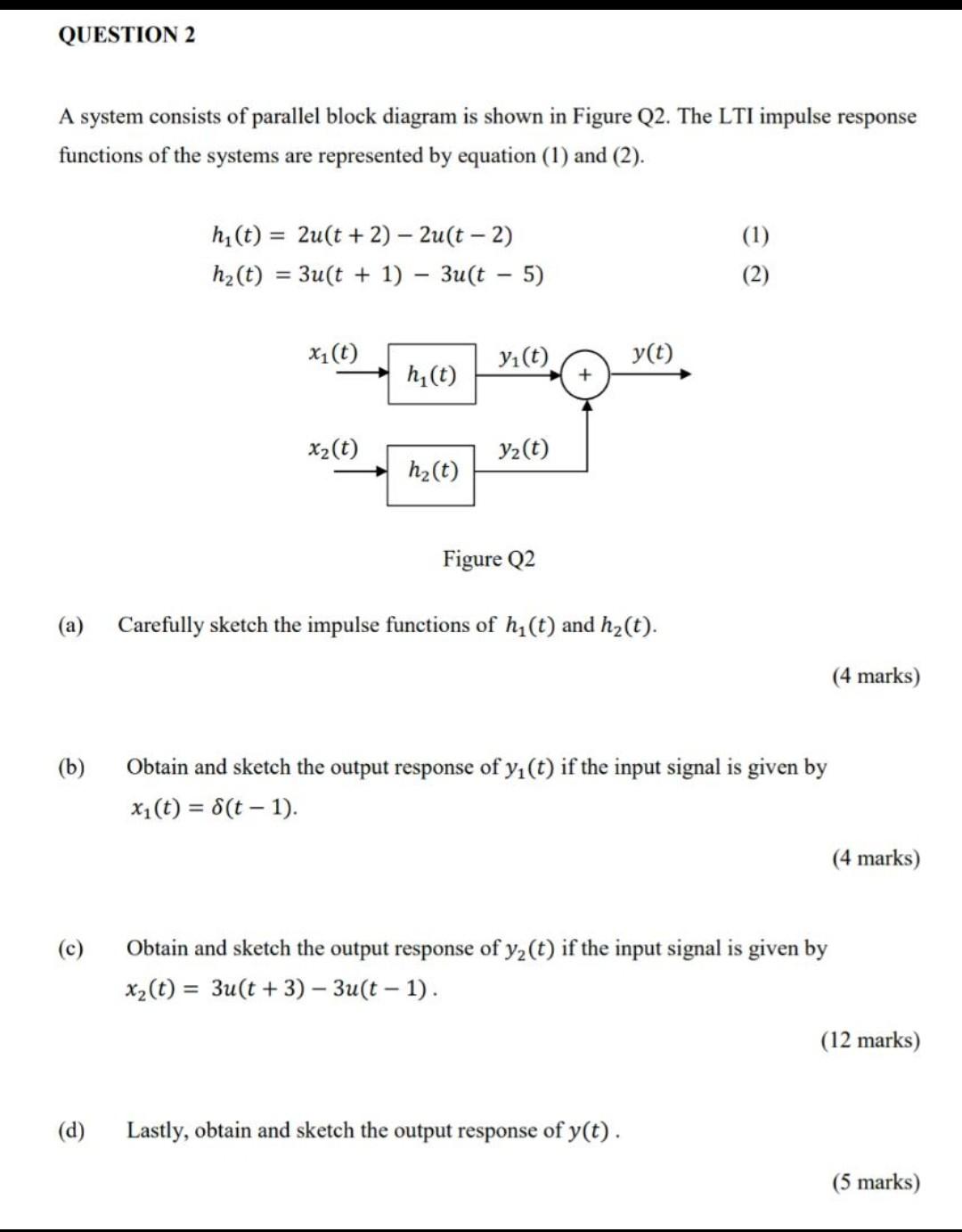Solved QUESTION 2 A system consists of parallel block | Chegg.com