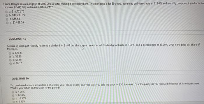 Solved Laura Drager has a mortgage of $402,000.00 after | Chegg.com