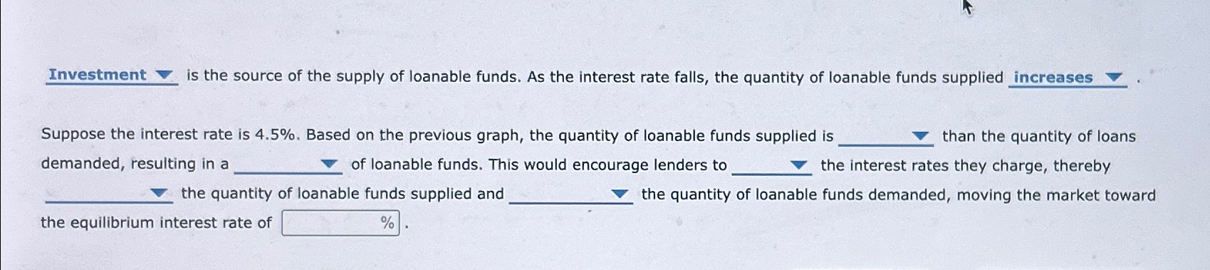 Solved Investment grad is the source of the supply of | Chegg.com