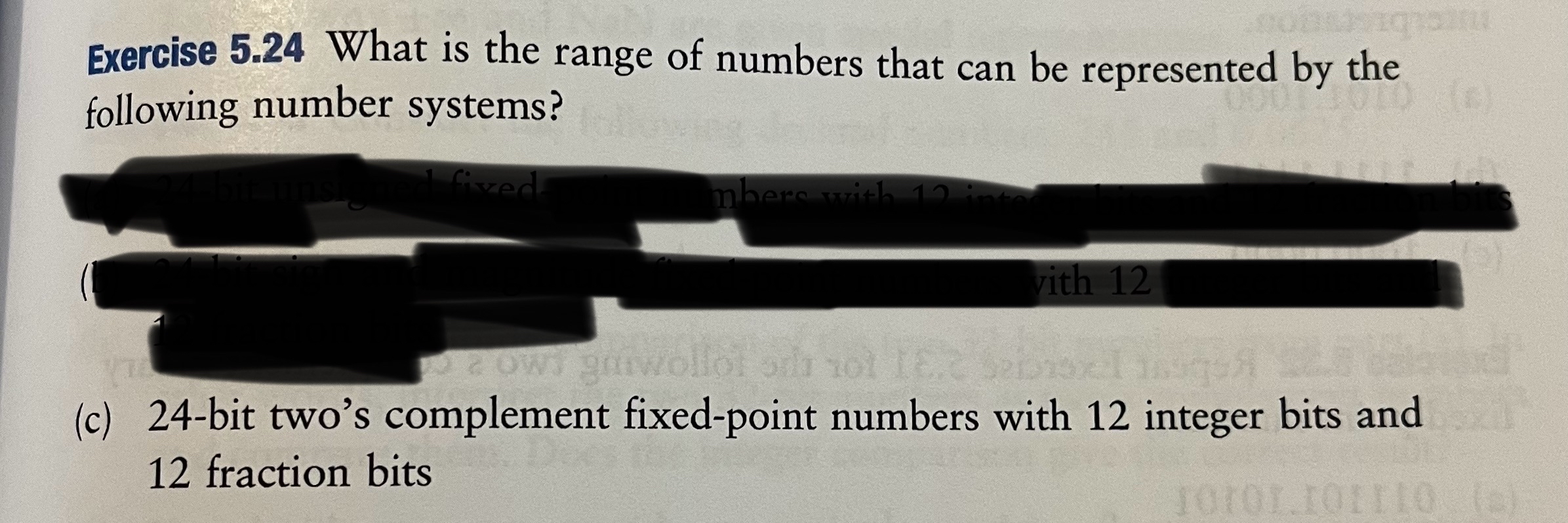 Solved Exercise 5.24 ﻿What is the range of numbers that can | Chegg.com