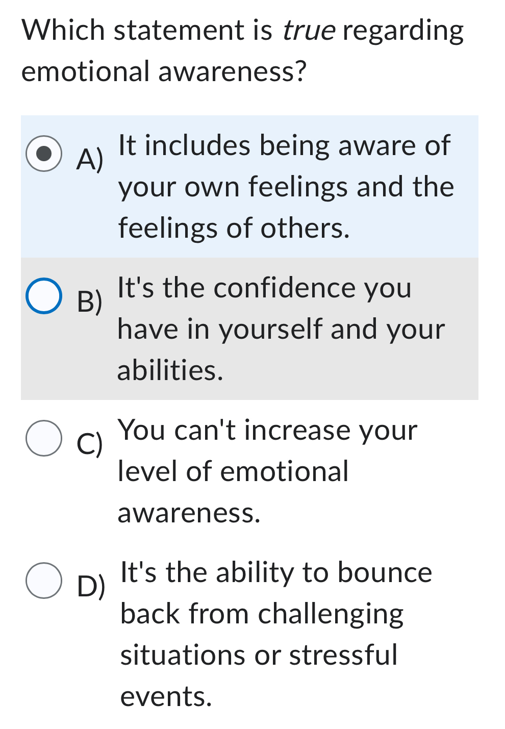High Quality SOLUTION Which statement is true regarding emotional ...