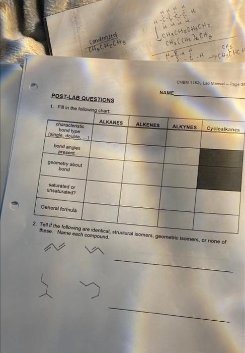 Solved 1. Fill in the follincasa Name each compound. | Chegg.com