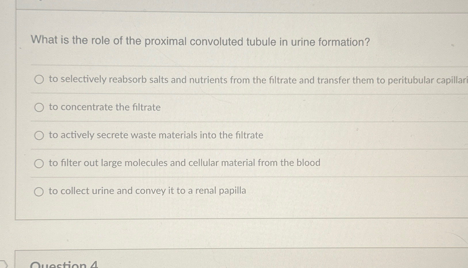 Solved What is the role of the proximal convoluted tubule in | Chegg.com