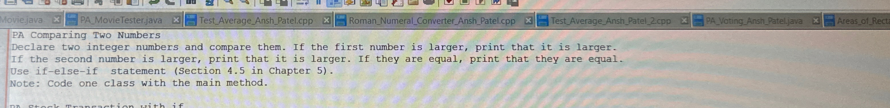 Solved PA Comparing Two NumbersWrite Java program and | Chegg.com