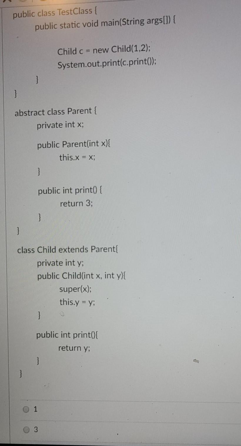 Solved public class TestClass public static void main(String | Chegg.com