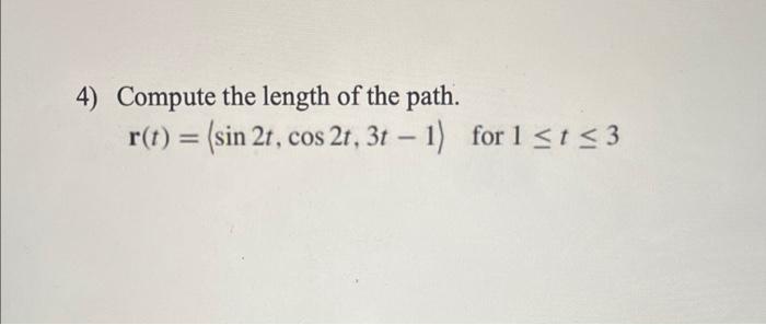 Solved 4) Compute the length of the path. | Chegg.com