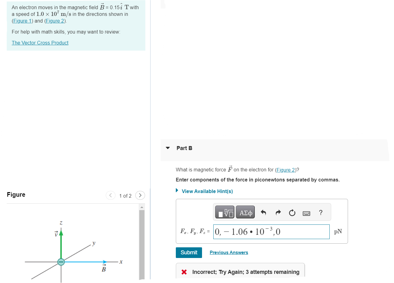 Solved An electron moves in the magnetic field | Chegg.com