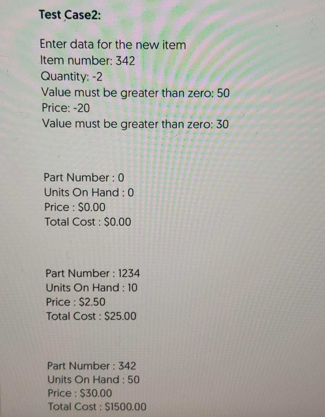 Solved Design an Inventory class that can hold information | Chegg.com