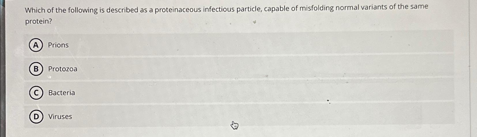 Solved Which of the following is described as a | Chegg.com