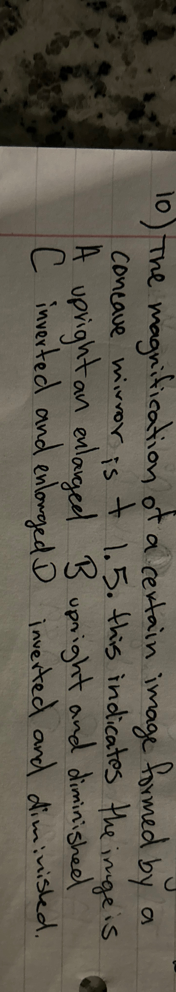 Solved The magnification of a certain image formed by a | Chegg.com