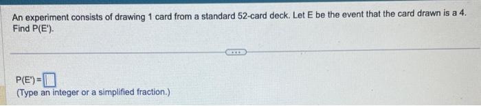 Solved An experiment consists of drawing 1 card from a | Chegg.com