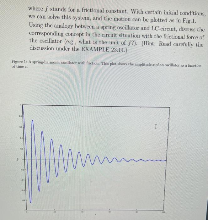Solved 1. LC Circuit' and Simple Harmonic Oscillator? Let us | Chegg.com