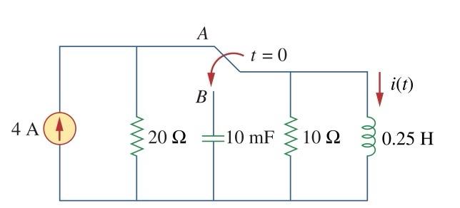 Solved determine i(t) for t>0 | Chegg.com