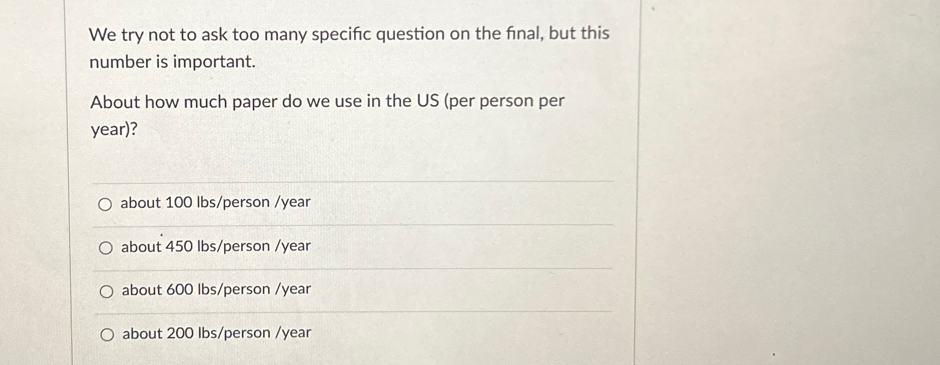 Solved We try not to ask too many specific question on the | Chegg.com