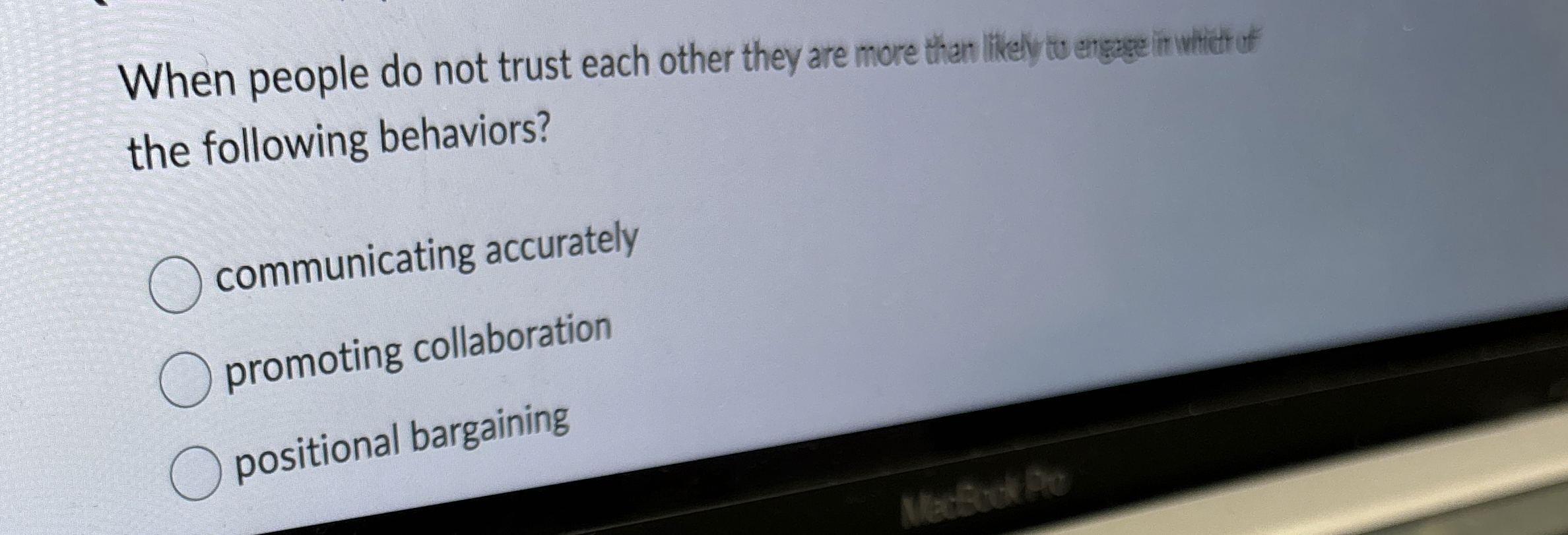 Solved When people do not trust each other they are more | Chegg.com
