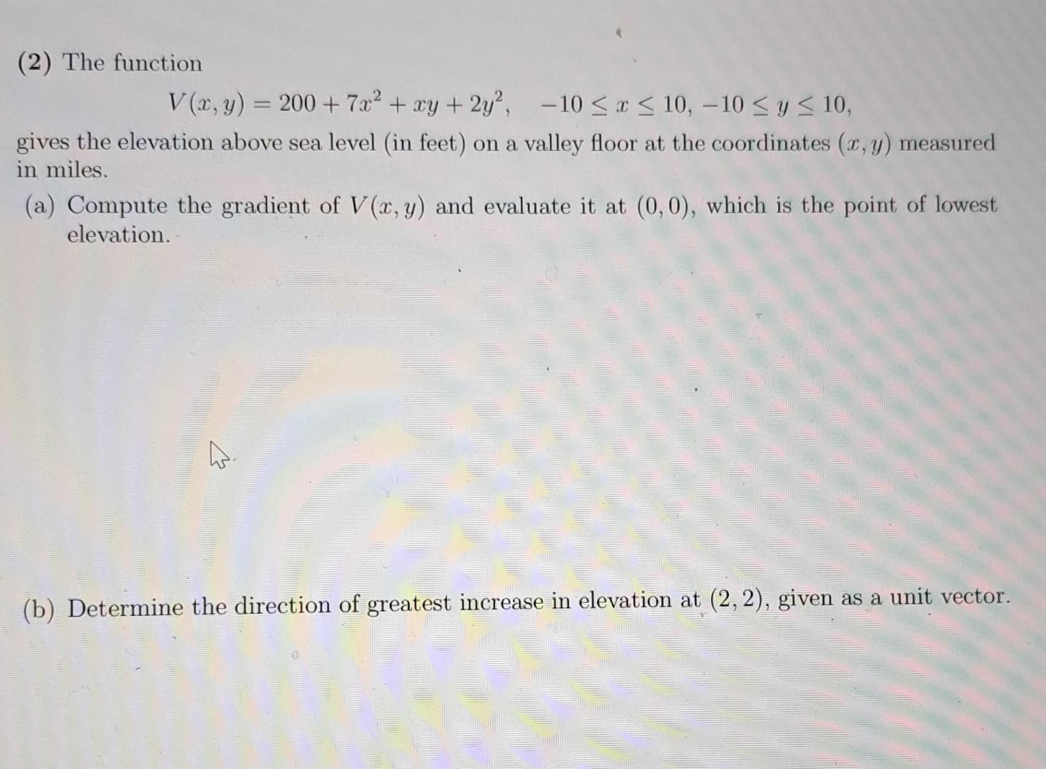 Solved (2) The function | Chegg.com