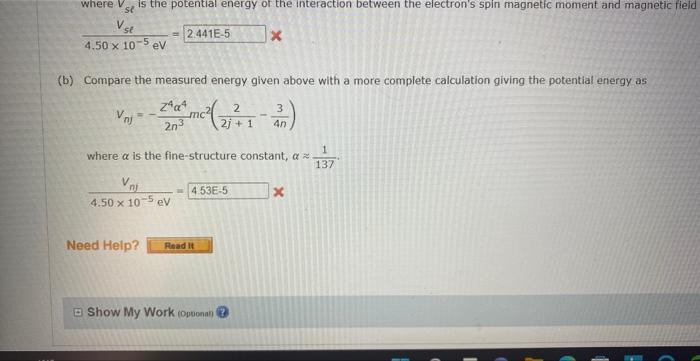 Solved Modern Physics Question. Compare the measured energy | Chegg.com