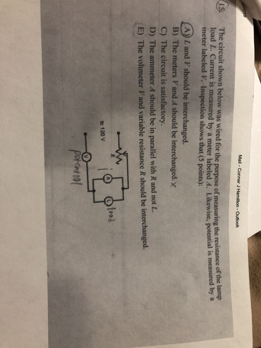 Solved Mail - Conner J Hamilton - Outlook The circuit shown | Chegg.com