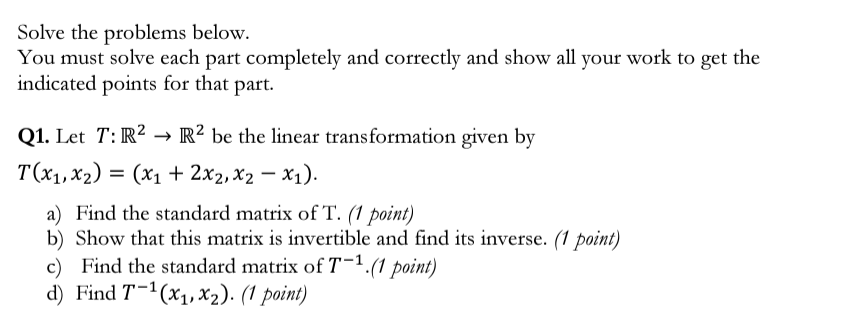 Solved Solve the problems below.You must solve each part | Chegg.com