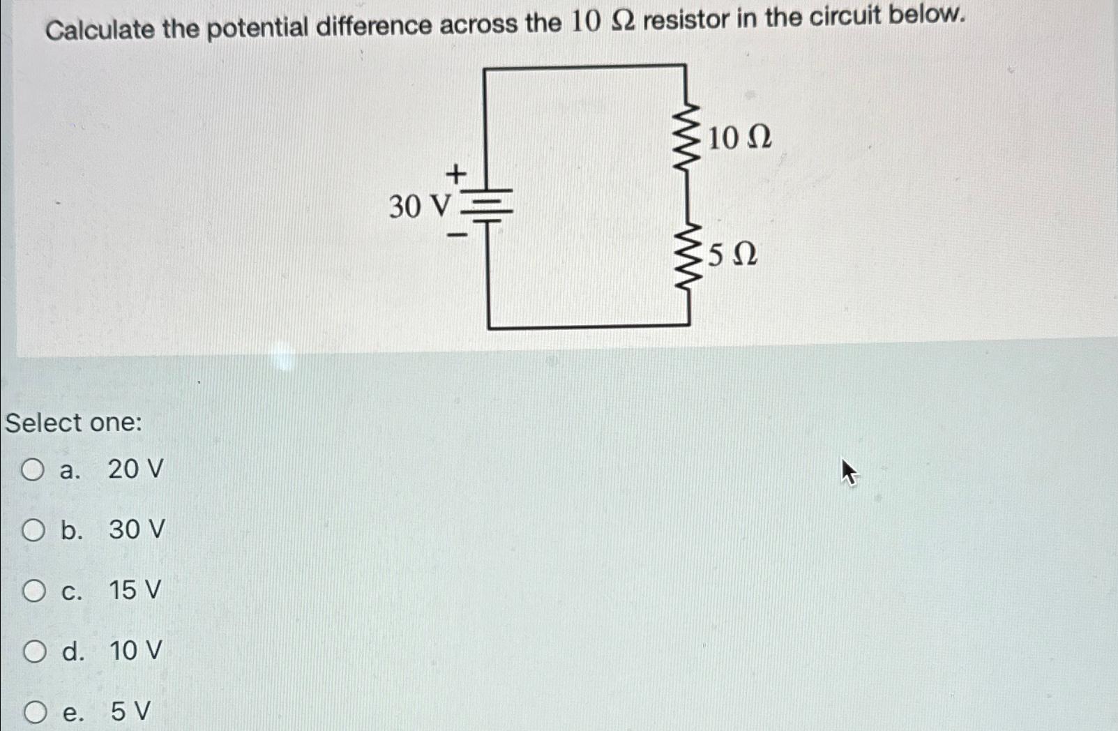 Solved Calculate the potential difference across the 10Ω | Chegg.com
