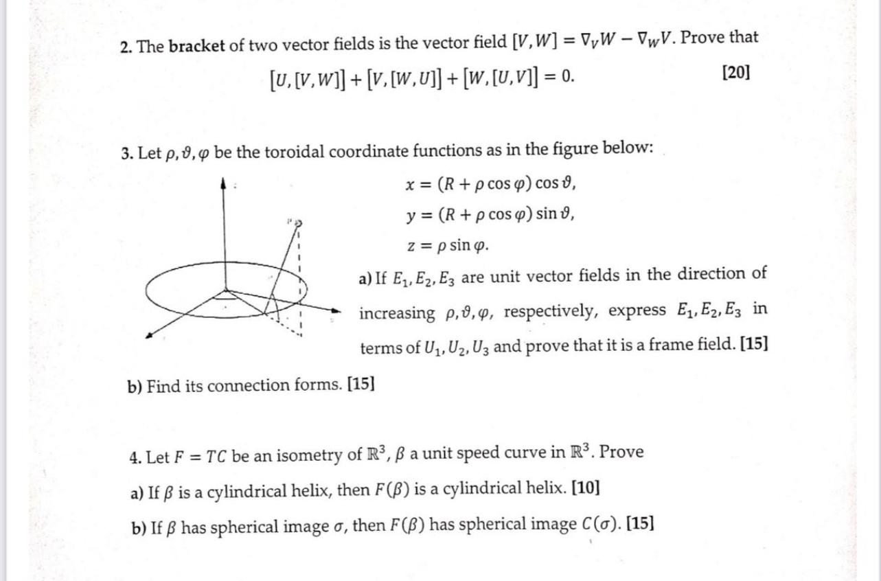 Solved The bracket of two vector fields is the vector field | Chegg.com