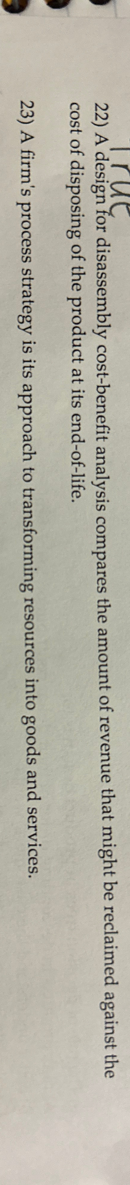 Solved A design for disassembly cost-benefit analysis | Chegg.com