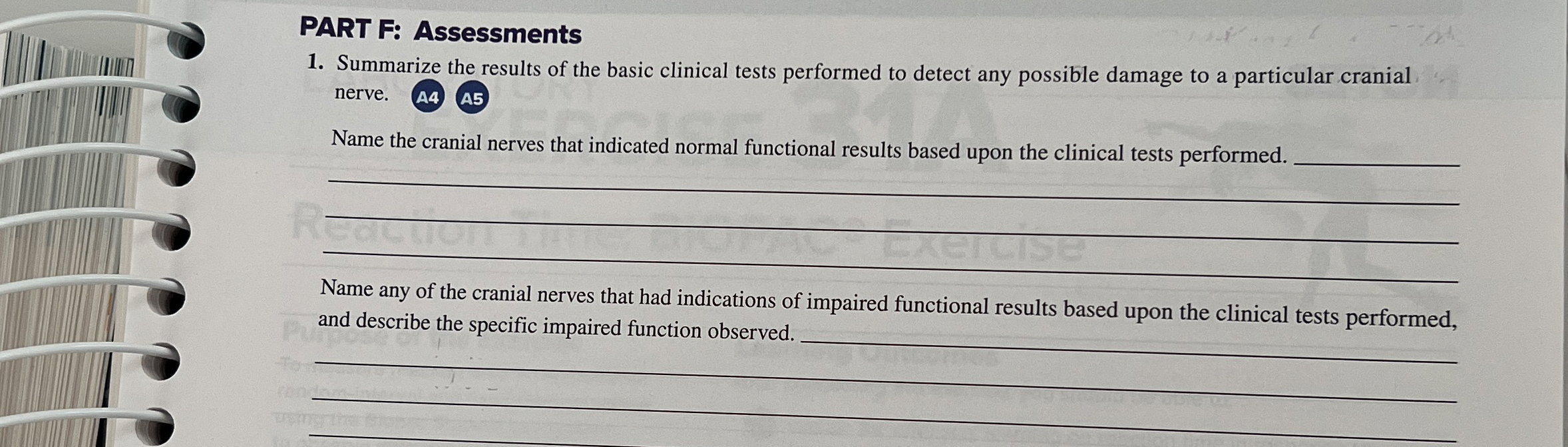 Solved PART F: AssessmentsSummarize the results of the basic | Chegg.com