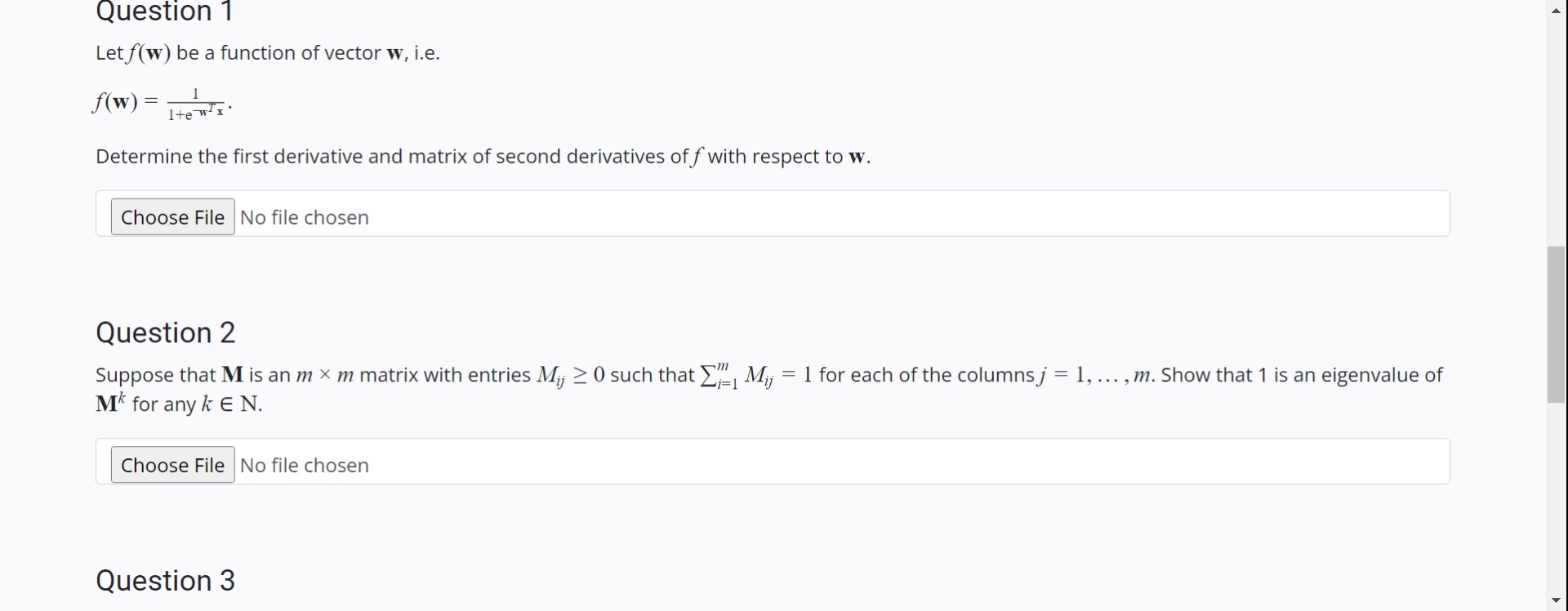 Solved Question 1Let f(w) ﻿be a function of vector w, | Chegg.com