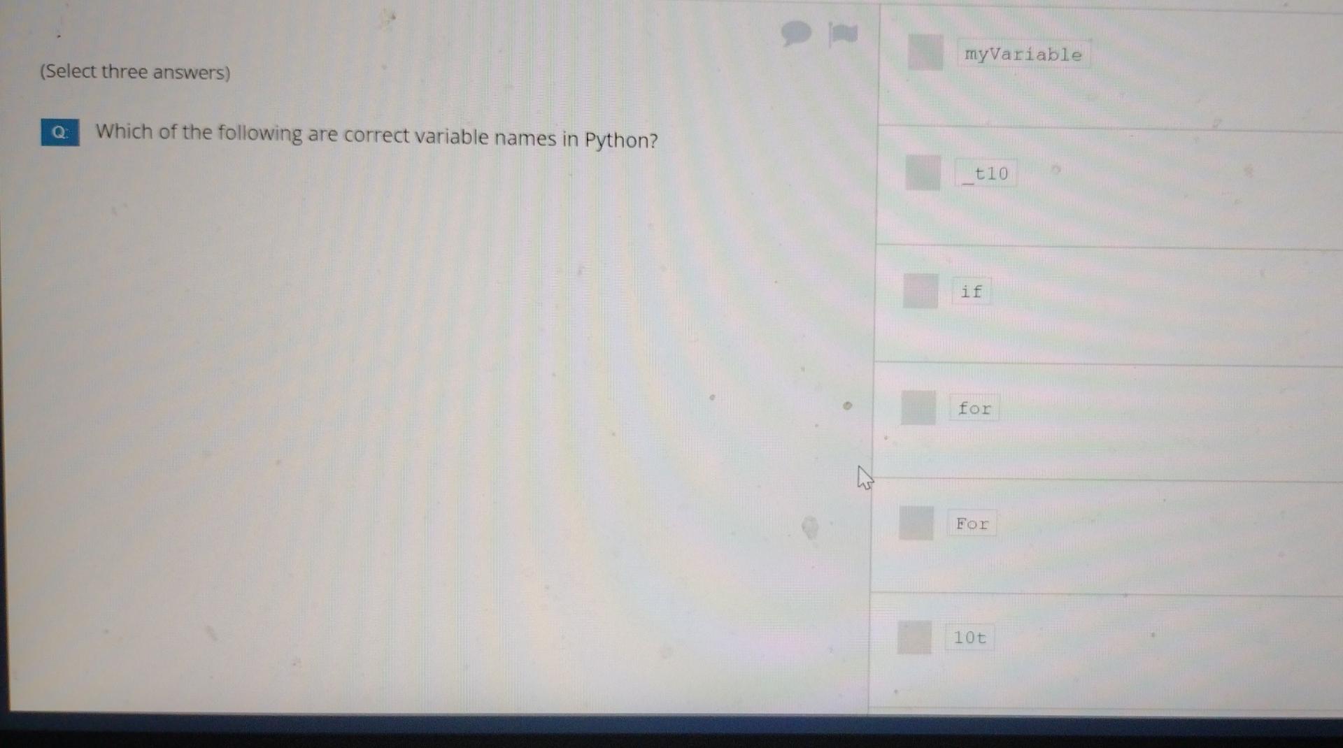 Solved myVariable (Select three answers) Q Which of the | Chegg.com