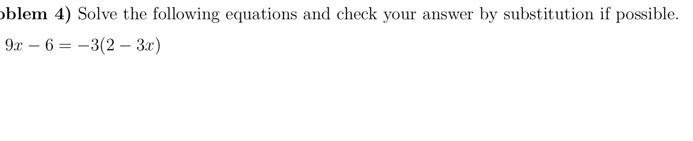 Solved blem 4) ﻿Solve the following equations and check your | Chegg.com