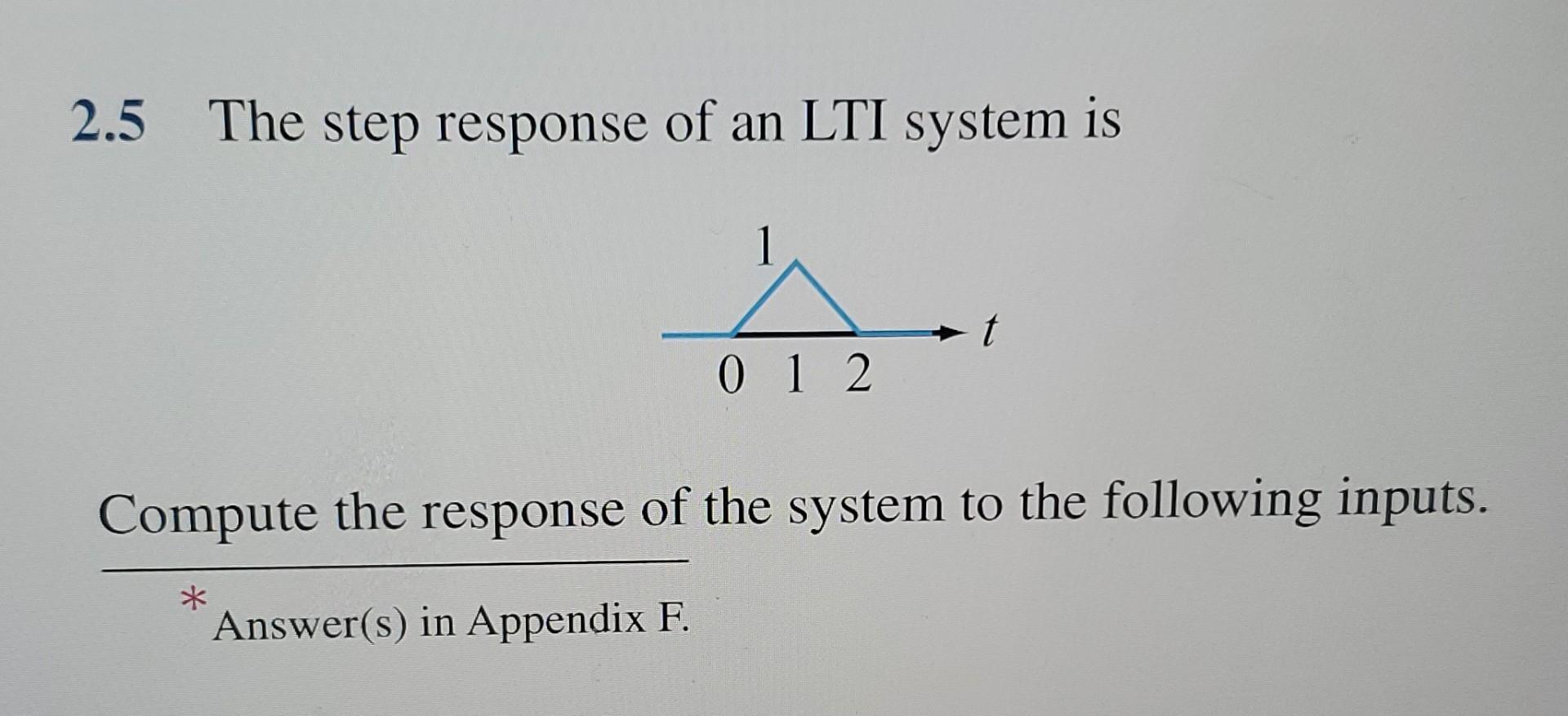 Solved 2.5 The step response of an LTI system is Compute the | Chegg.com