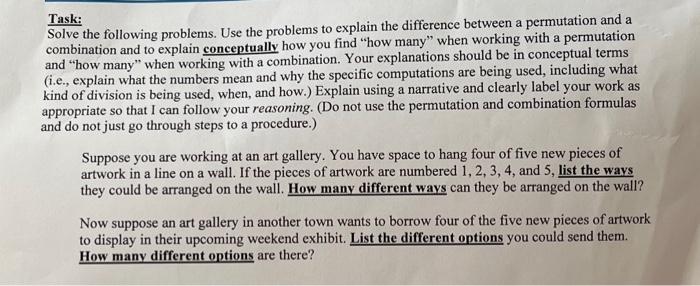 Solved Task: Solve the following problems. Use the problems | Chegg.com