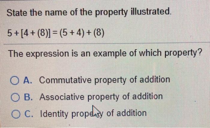 Solved State the name of the property illustrated. 5+ [4+ | Chegg.com