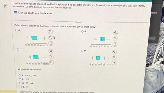 Solved Use the same scales to construct modified boxplots | Chegg.com