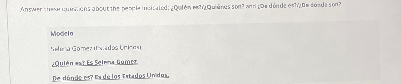 Solved Answer these questions about the people indicated: | Chegg.com