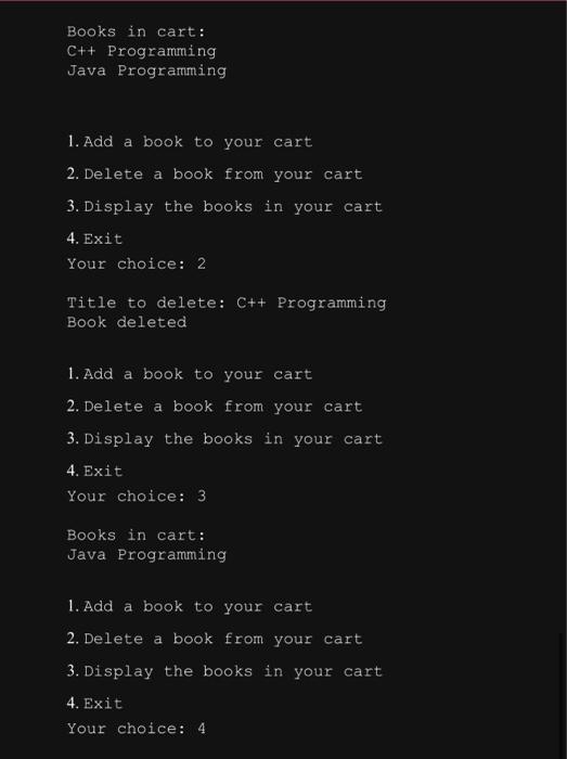 Solved File(s) to Submit: Book:h, Book.cpp, Carth, Cart.epp, | Chegg.com