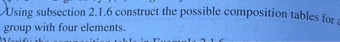 Solved Using subsection 2.1.6 construct the possible | Chegg.com